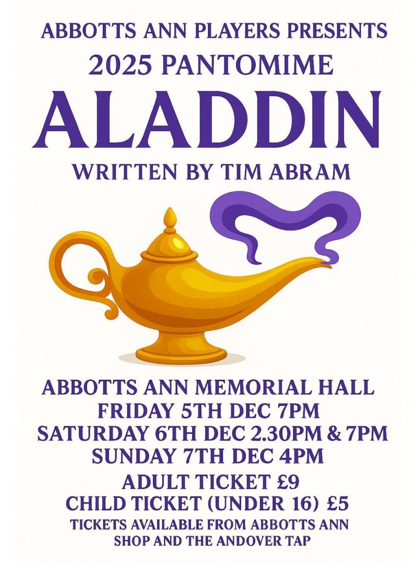 АВBOТTS ANN PLAYERS Presents 2025 Pantomime ALADDIN - Abbotts Ann